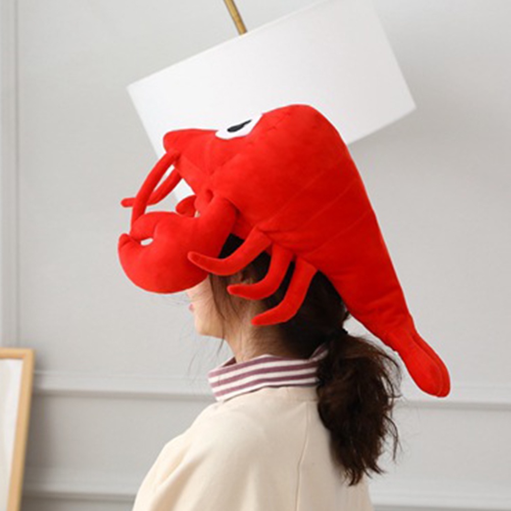 Lobster Prawn Shrimp Costume Hat Cap Plush Toy Cute Girls Earflap Cap ...