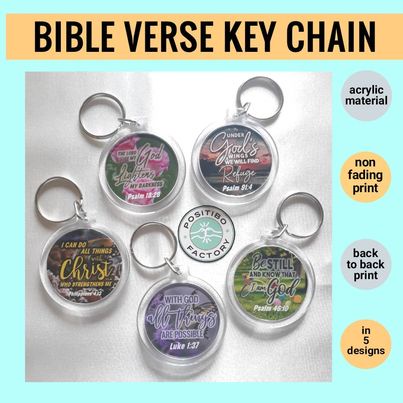 Bible Verse Keychain Round Acrylic Type in 5 Designs | Shopee Philippines
