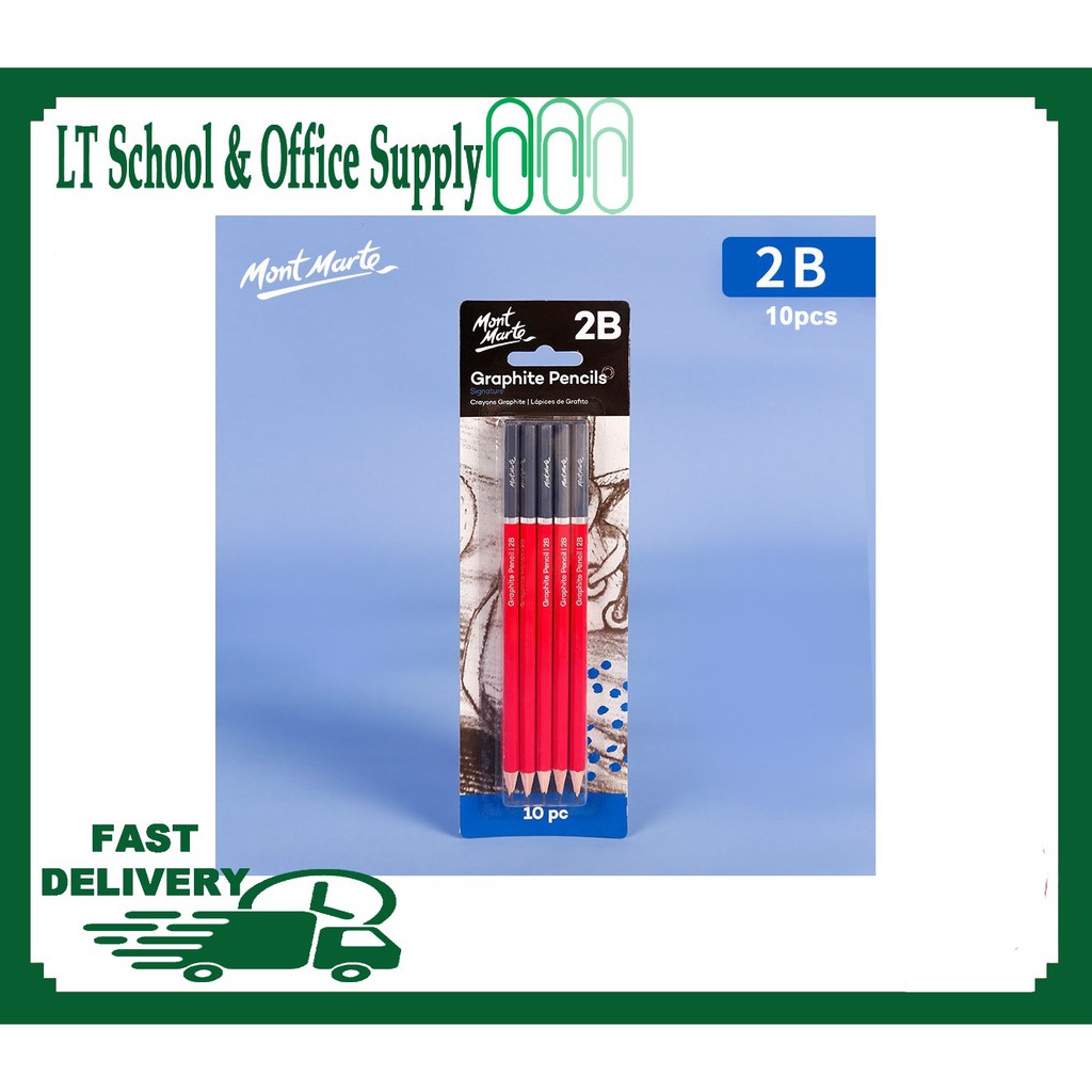 Mont marte Graphite pencils Sketch Pencil Set Wooden Student Pencil 2B signature | Shopee ...