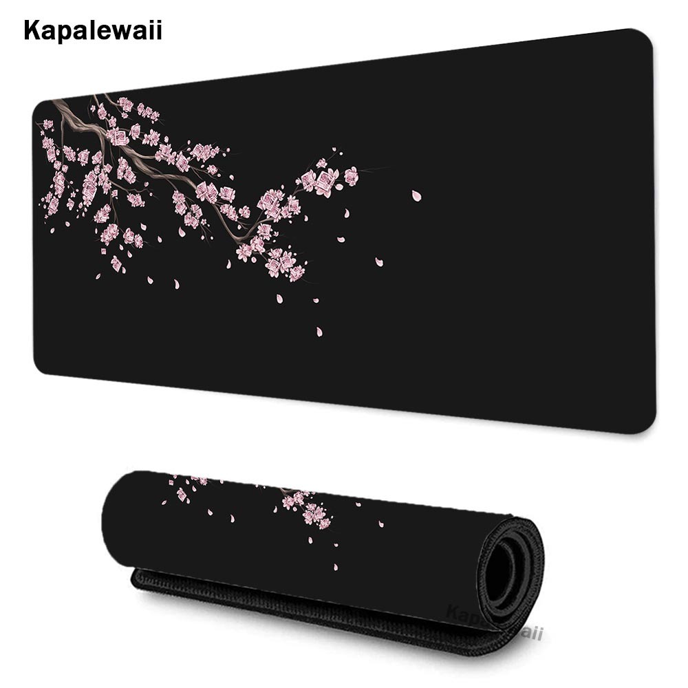 Sakura Black And White Cherry Blossom Mousepad Custom Computer Keyboard ...