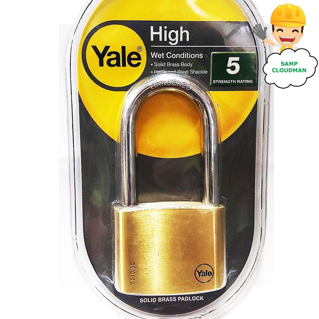 Yale High Security Wet Condition Solid Brass Padlock 60mm Outdoor Long ...