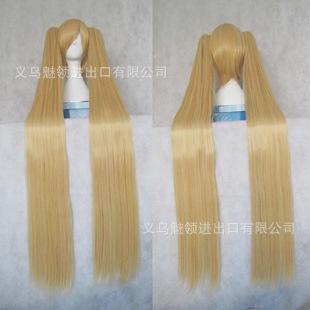 Anime Wig Vocaloid V Home Golden Hatsune MIKU Two Braids 120cm | Shopee ...