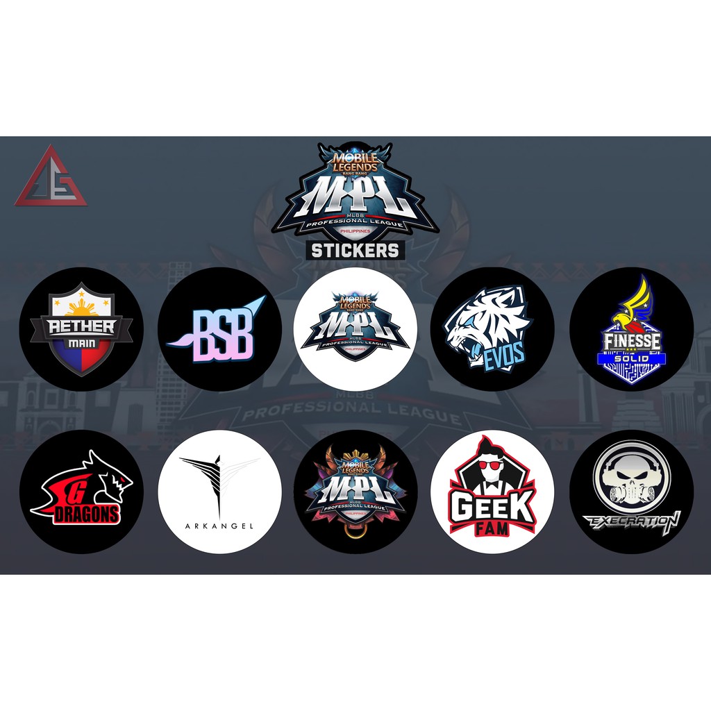 PAST MPL PH TEAM WATERPROOF STICKERS - AETHER MAIN, ARKANGEL, SGD OMEGA ...
