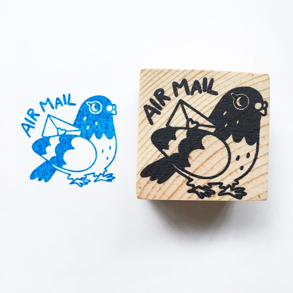 Wooden Rubber Stamp Bird Pattern Wood Cute Cartoon For Decoration ...