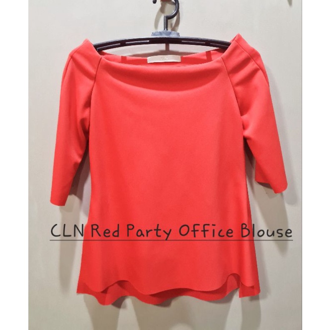 CLN Red Party Blouse (preloved) | Shopee Philippines