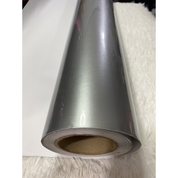 Glossy Metallic Silver Vinyl Wrap Sticker, Candy Silver | Shopee ...