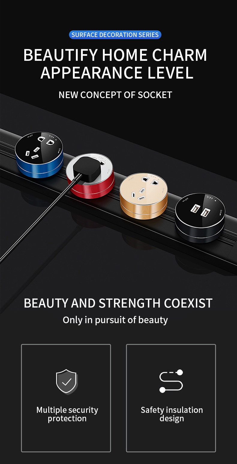 Vollai Movable Power Track Socket Modern Electric Wall Outlet 6500W ...