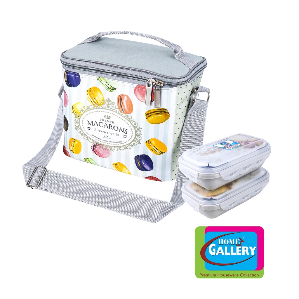 Home Gallery Lunch Bag Set with 2's Food Storage 580ml and Easy to ...