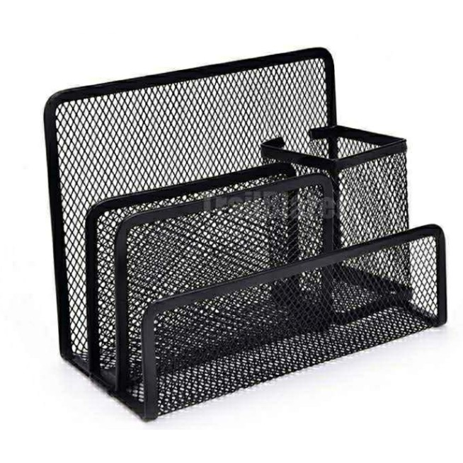 Black mesh Letter Paper Storage Rack Holder Tray Organi Desktop storage ...