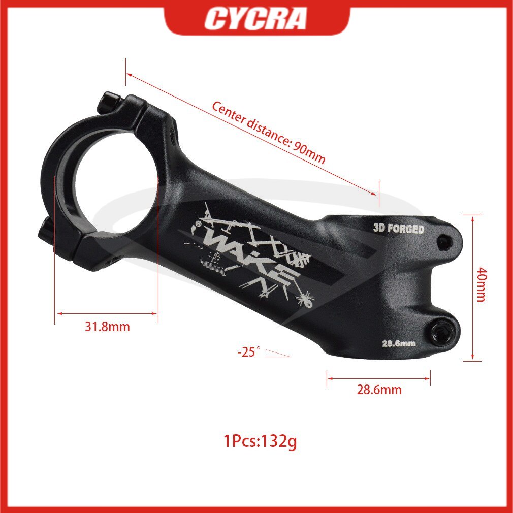 WAKE Bicycle Stem 17/25/35 Degree Ultralight 31.8mm 80/90/100mm ...