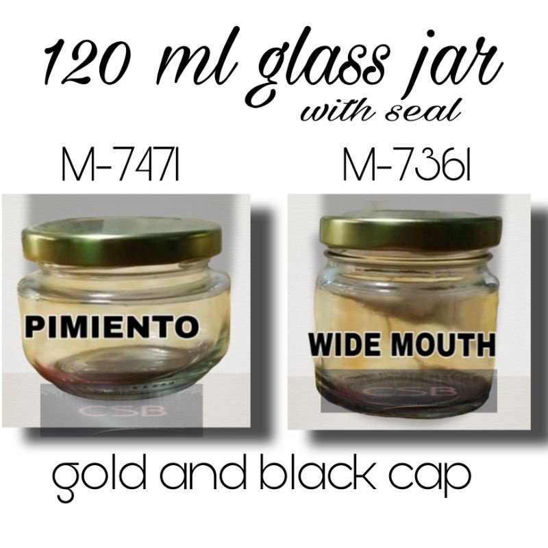 M7361 M7471 Glass Jar 120 ml With Plastic Seal | Shopee Philippines