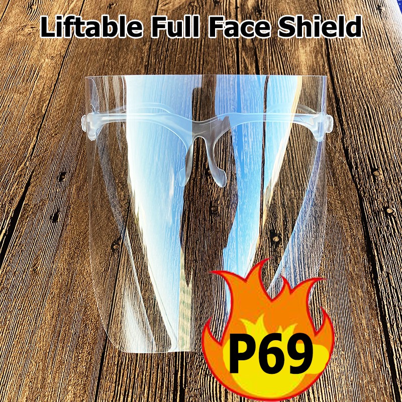 Movable Lift Flip Full Face Shield Liftable Tilt Faceshield HD Clear ...