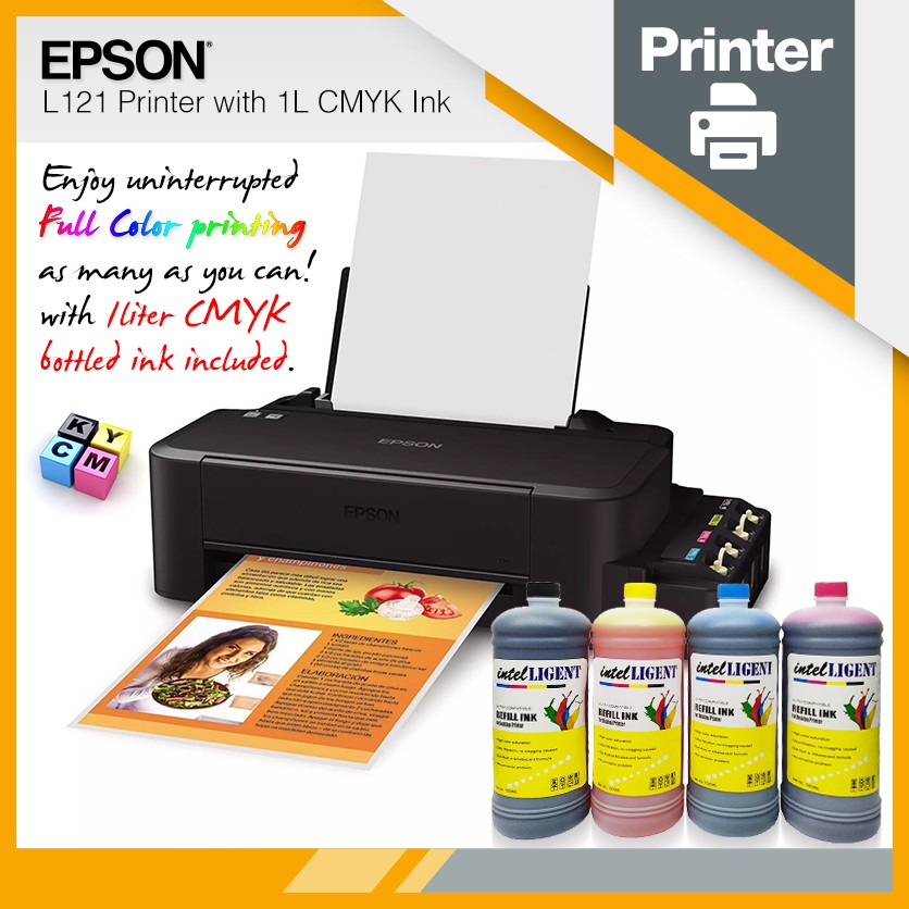 1 Litter Ultra Universal Ink + EPSON L121 Printer Package | Shopee ...