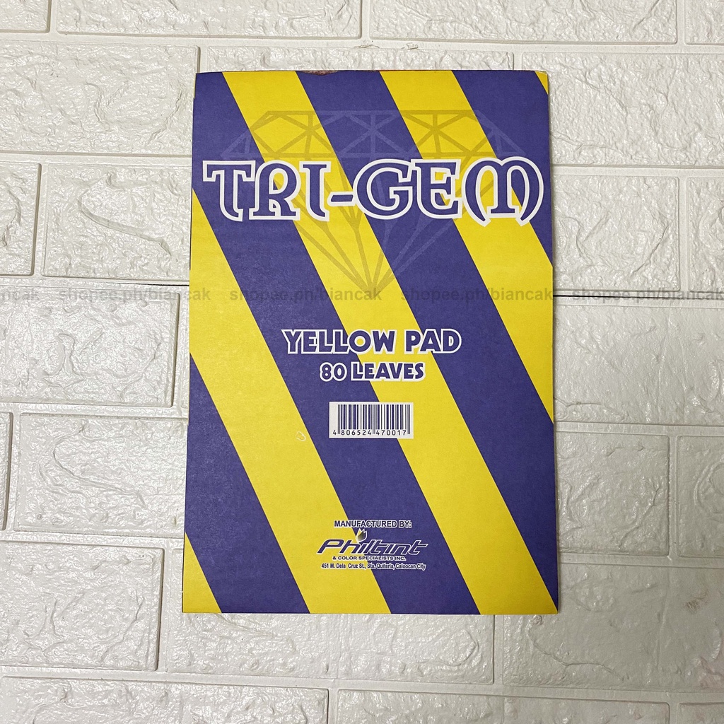 5 PADS TRIGEM TRI GEM YELLOW PAD 80 LEAVES (OFFICE SCHOOL SUPPLIES ...
