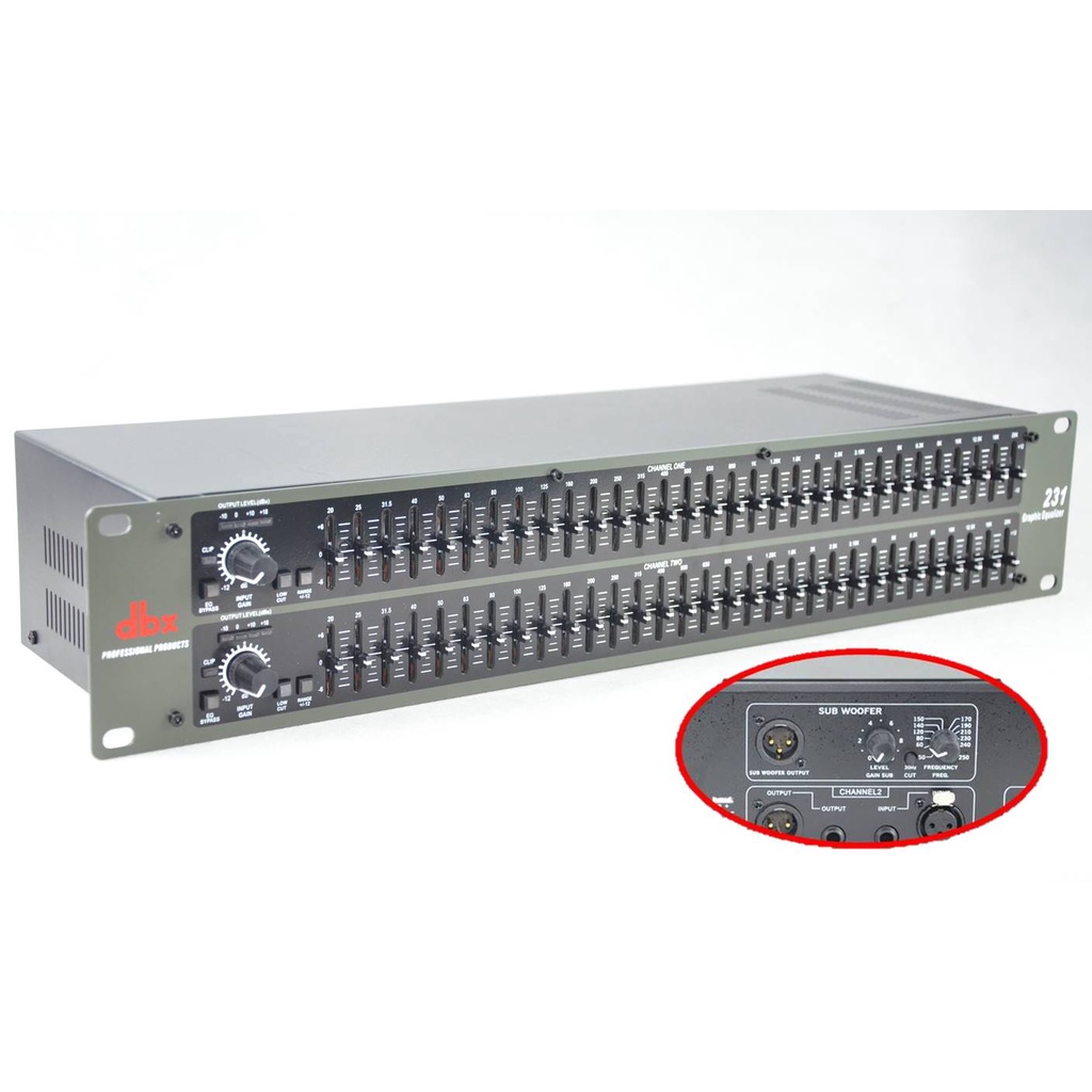 DBX Eq-231 graphic equalizer with REAL SUB-OUT (subwoofer output) 2 ...