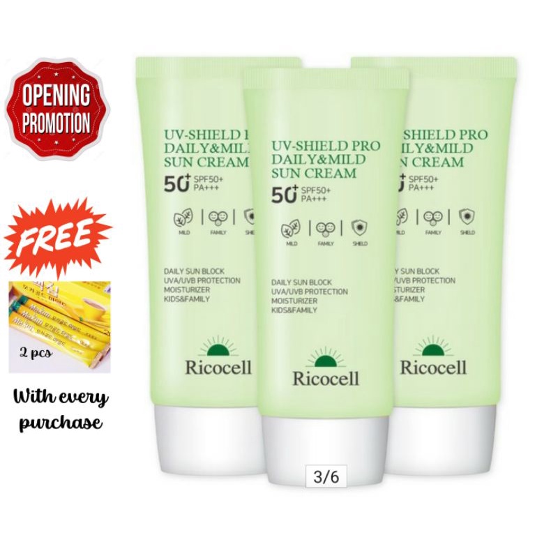 Ricocell UV-Shield Pro Daily&Mild Sun Cream SPF50+ PA+++ (Expiration ...