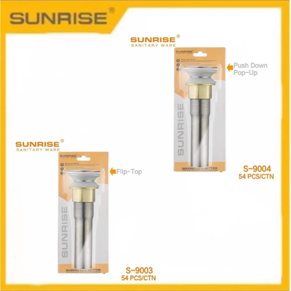 Sunrise Lavatory Drain Pad Up 304 Stainless (Push Down Pop Up / Flip ...