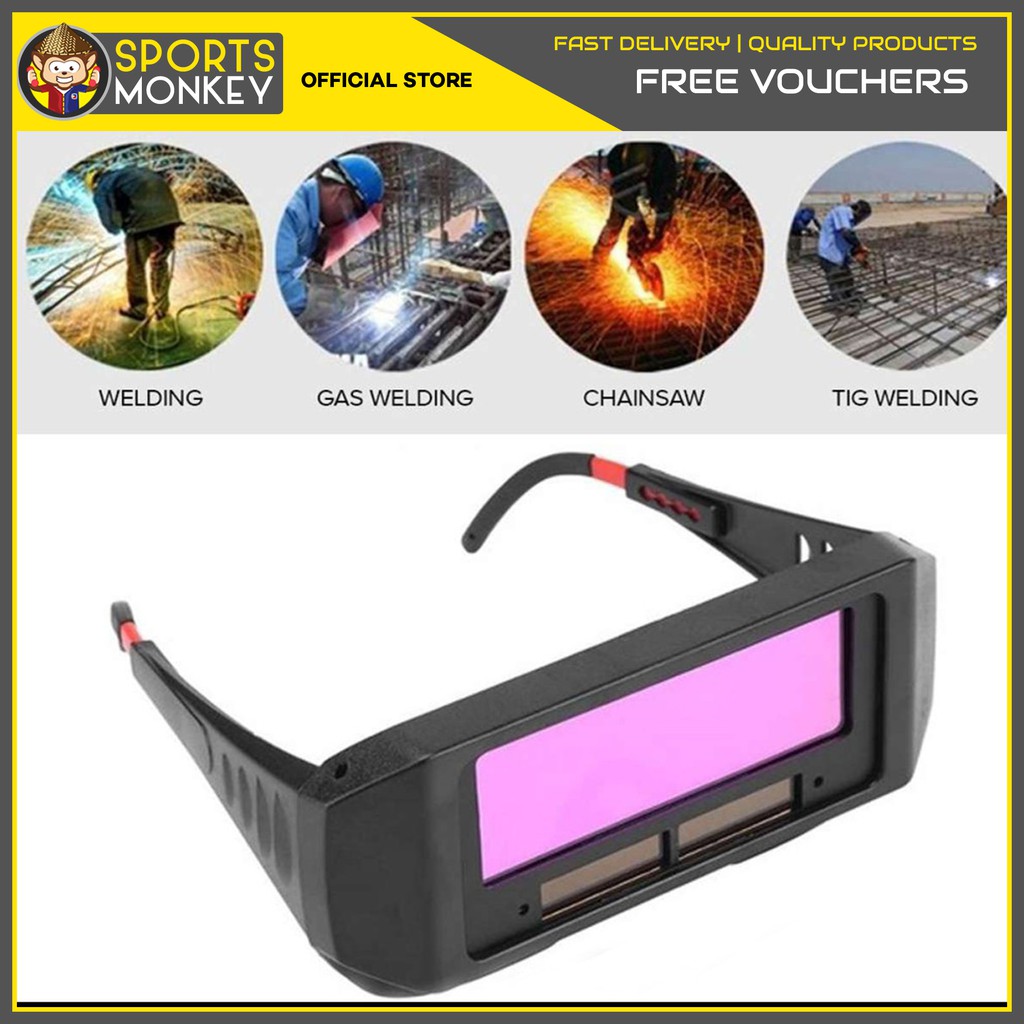 Auto Shade Darkening Welding Goggles Solar Powered Safety Goggle ...