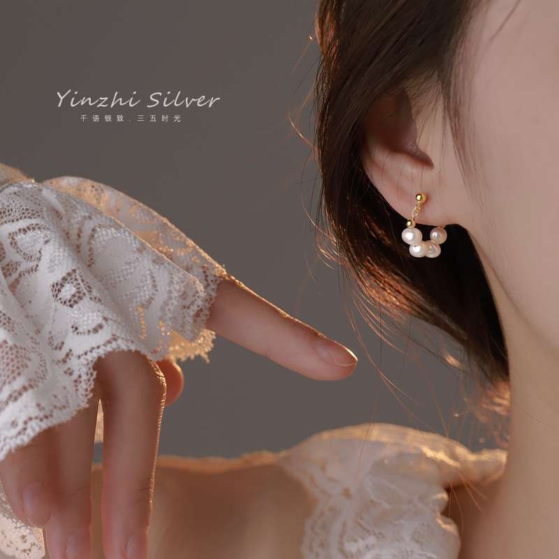 YOUJ 1 Pair Pearl Gold Earrings | Shopee Philippines