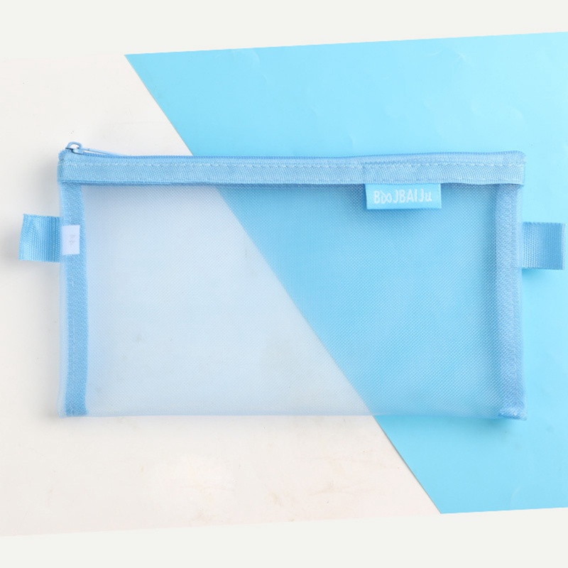 Simple Transparent Mesh Pencil Case Office Student Pencil Cases Nylon ...