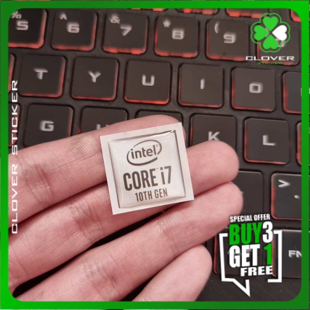 Intel i7 GEN 10TH STICKER EMBLEM WATERPROOF FLEXIBLE RESIN STICKER ...