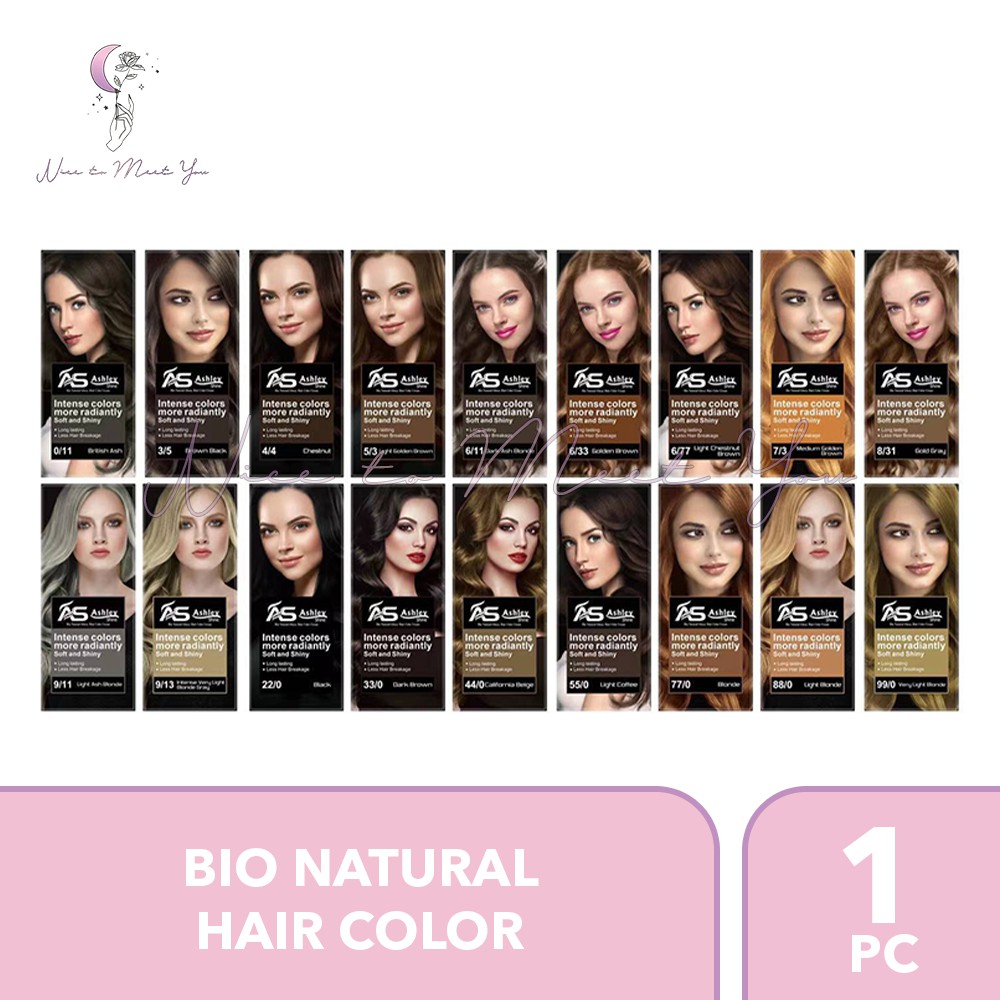 Ashley Bio Natural Glossy Hair Color Cream Hair Dye 60ml Hair Care ...
