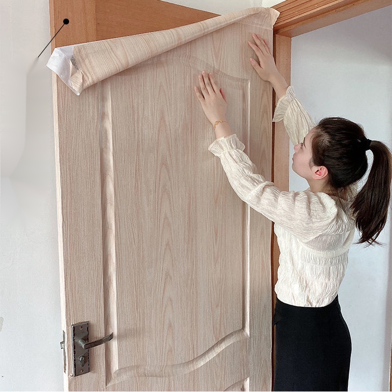 Imitation Wood Grain Stickers Self-Adhesive Wallpaper Waterproof ...