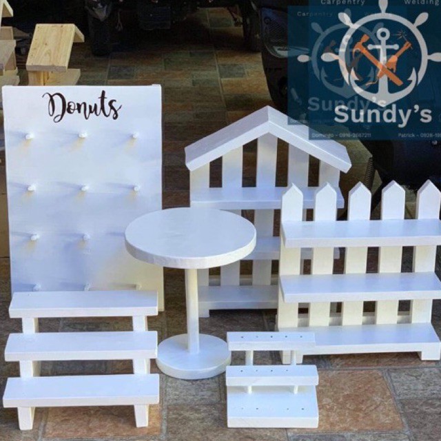 6pcs set - 1 donut wall, house fence, fence,cake , stairs,lollipop ...