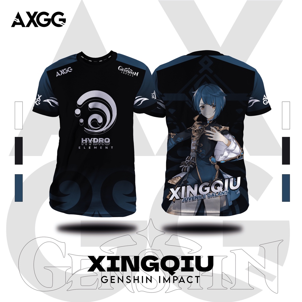 AXGG " Genshin Impact Elements - Xingqiu " Gaming T-shirt | Shopee ...