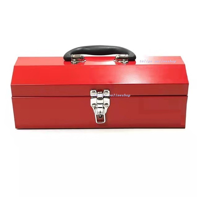 Red Iron Metal Hand Toolbox Multifunction Toolbox On-Board Storage Box ...