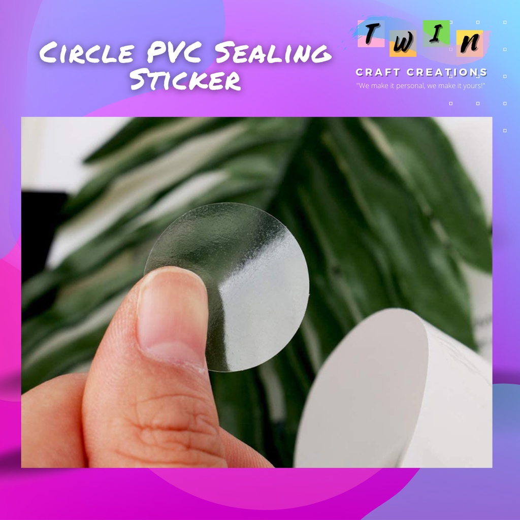 Min 5 sheets Transparent/Clear PVC Circle Sealer Sticker | Shopee ...