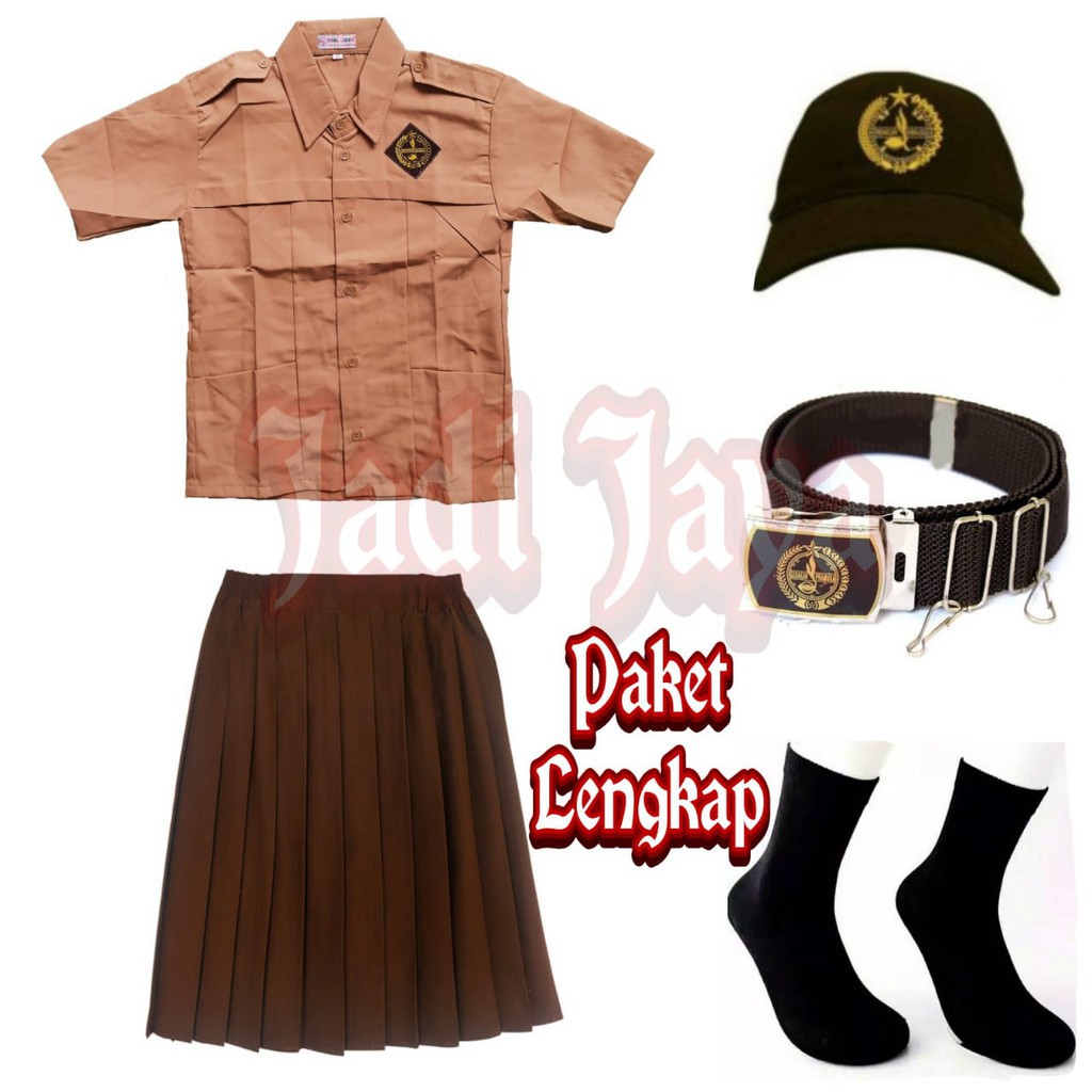 Uniform set SD Pramuka Female and Hat | Shopee Philippines