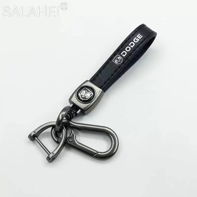 Metal+Leather Car Logo Keychain Key Ring For Dodge RAM 1500 Charger SXT ...