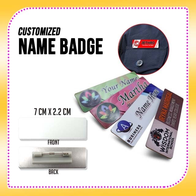 (5pcs/pack)K&E SUBLIMATION METAL NAME BADGE WITH PIN (7*2.2CM)(7*2.5CM ...
