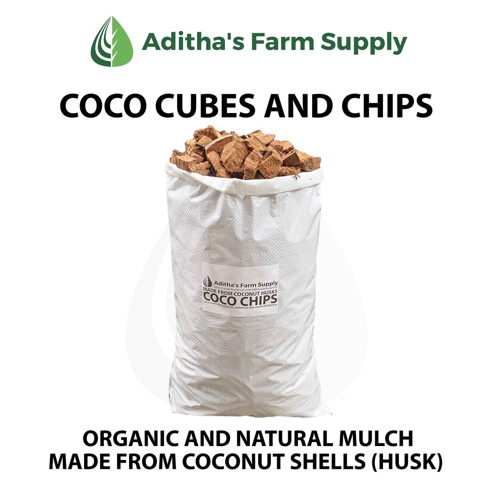 4 kg Sack Coco Cubes and Coco Chips (Organic and Natural Mulch Made ...