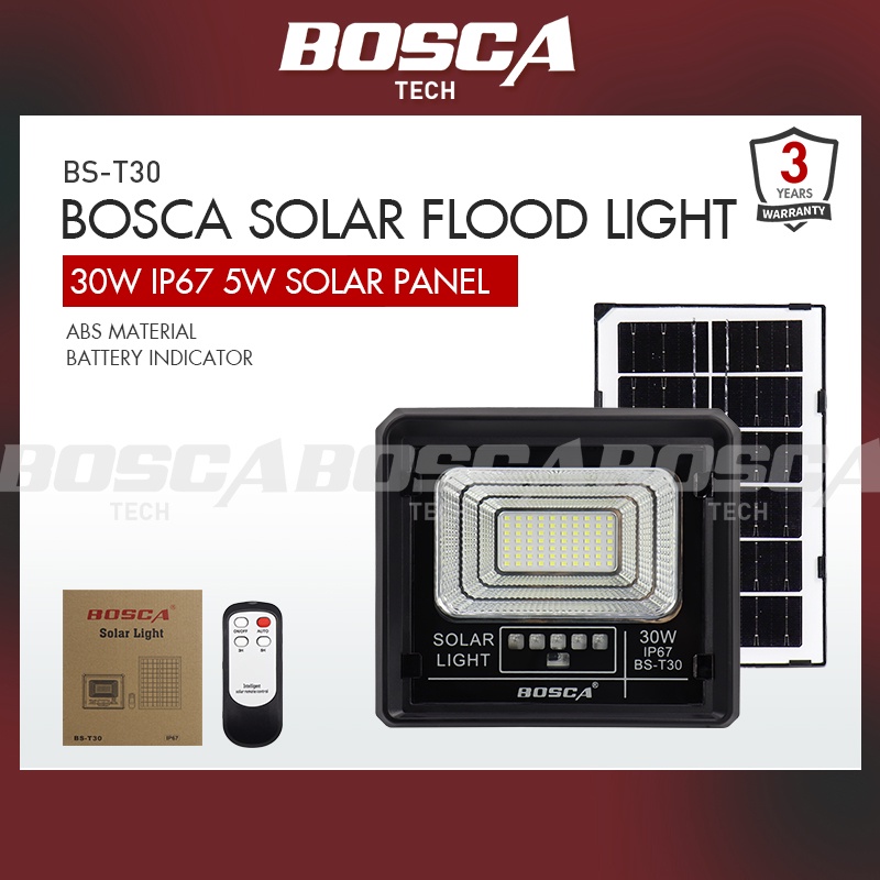 BOSCA Solar Flood Light 30W IP67 solar flood light with remote control ...
