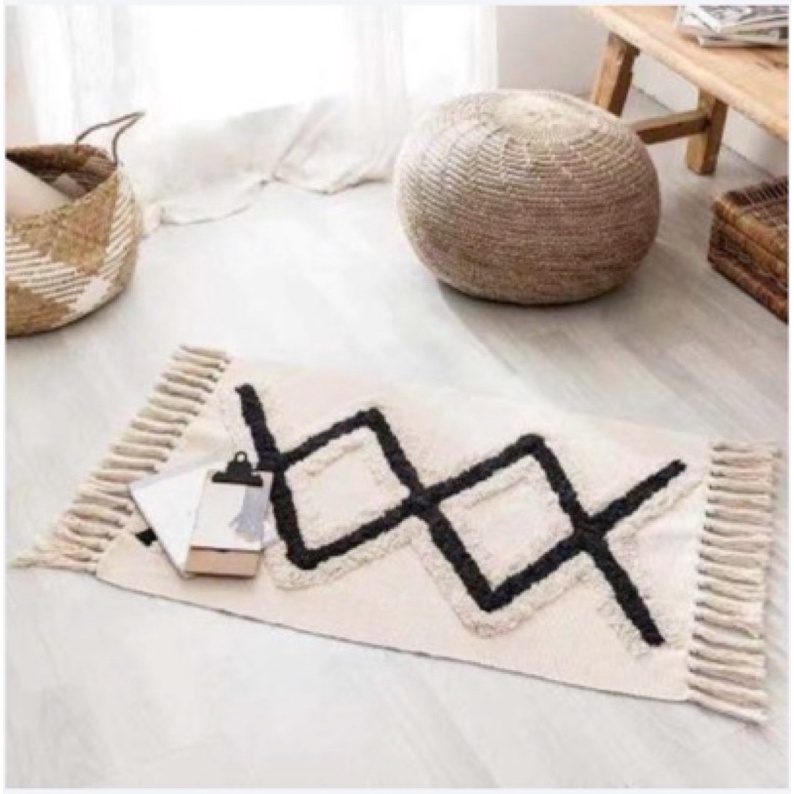60x90 BOHEMIAN BOHO NORDIC TASSEL CARPET mat RUGS ( AVAILABE ONHAND AND ...