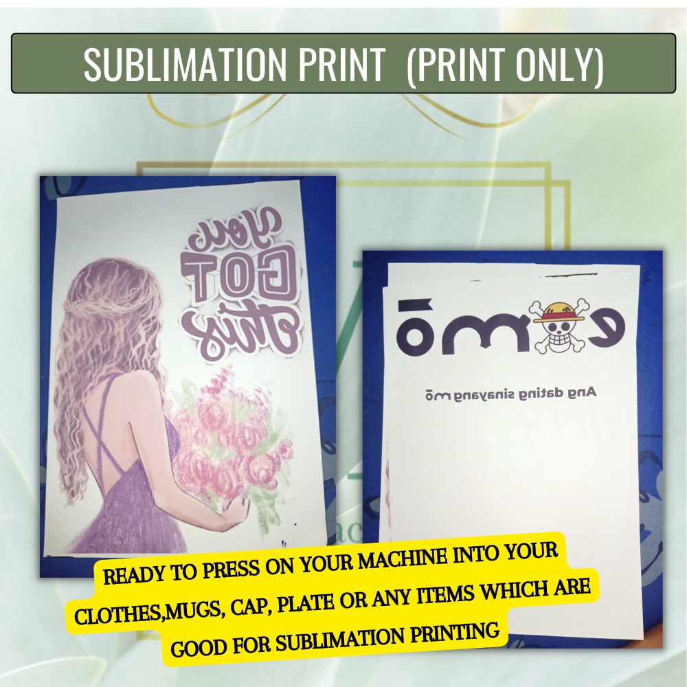 SUBLIMATION PRINT IN A4 SIZE PRINT ONLY AND READY TO PRESS 10 pcs ...