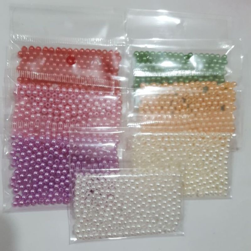 4mm/200 PCs Round Pearl Coated Color Acrylic Beads | Shopee Philippines