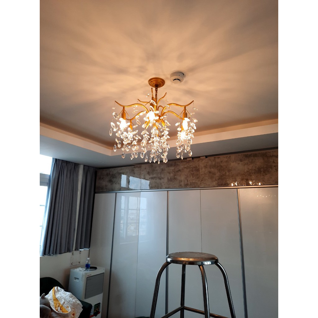 Decorative drop beam lights with crystal leaves THCN201 (With led bulbs ...