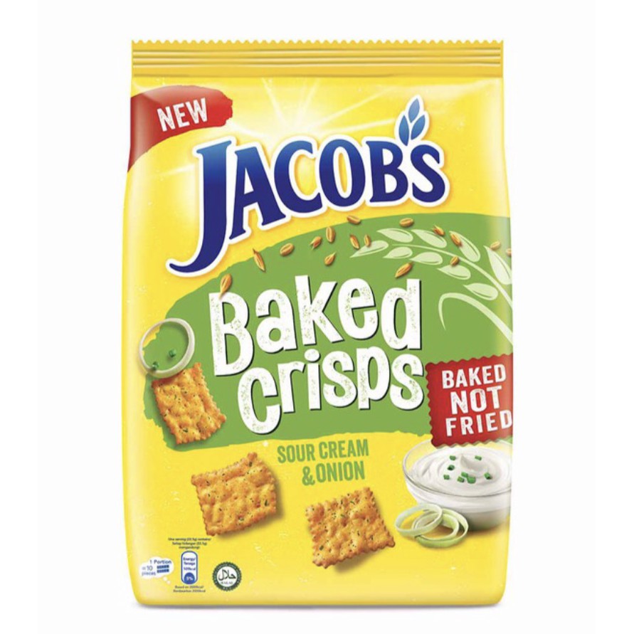 Jacob’s Baked Crisps Sour Cream & Onion Crackers 229g | Shopee Philippines