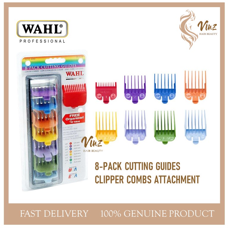 WAHL Professional Hair Cutting Guides Clipper Attachment Comb Set (8 ...