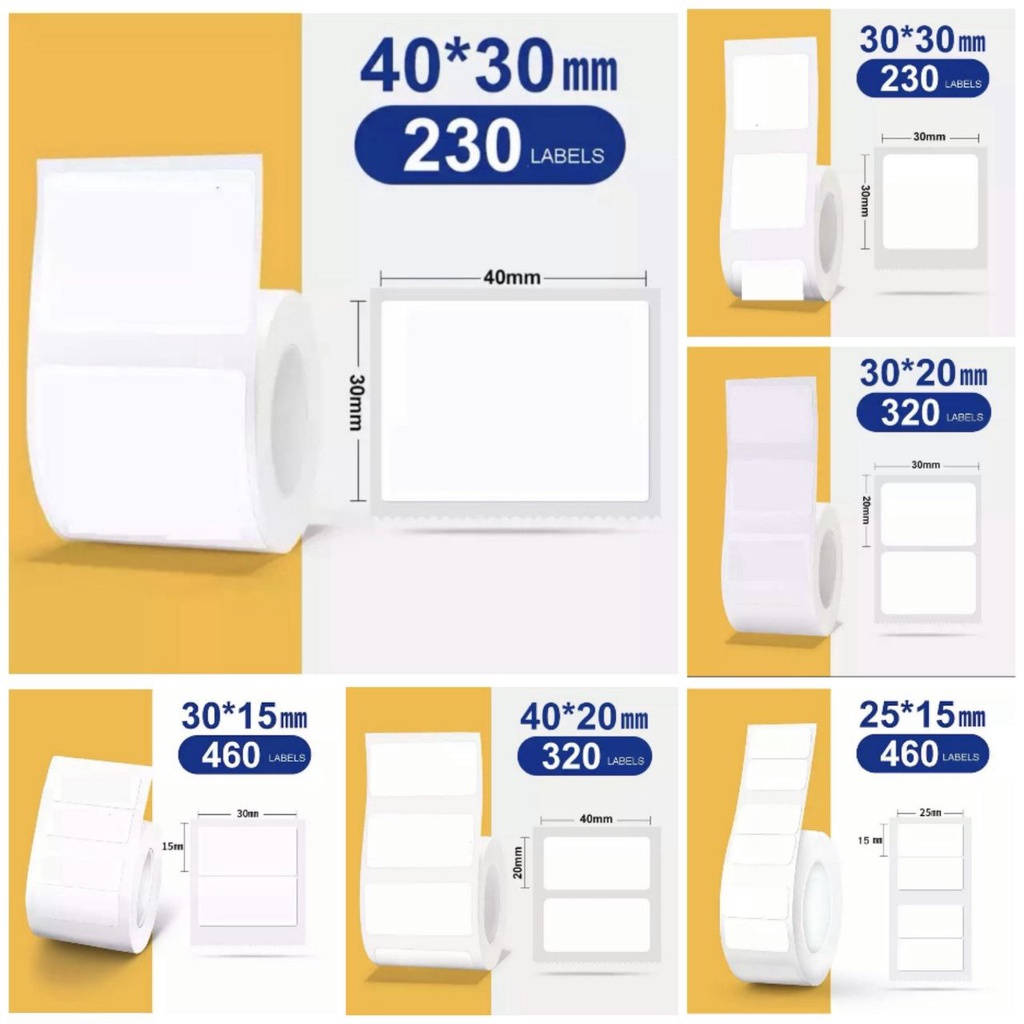 Niimbot B21 White Stickers Barcode Self Adhesive Waterproof Thermal ...