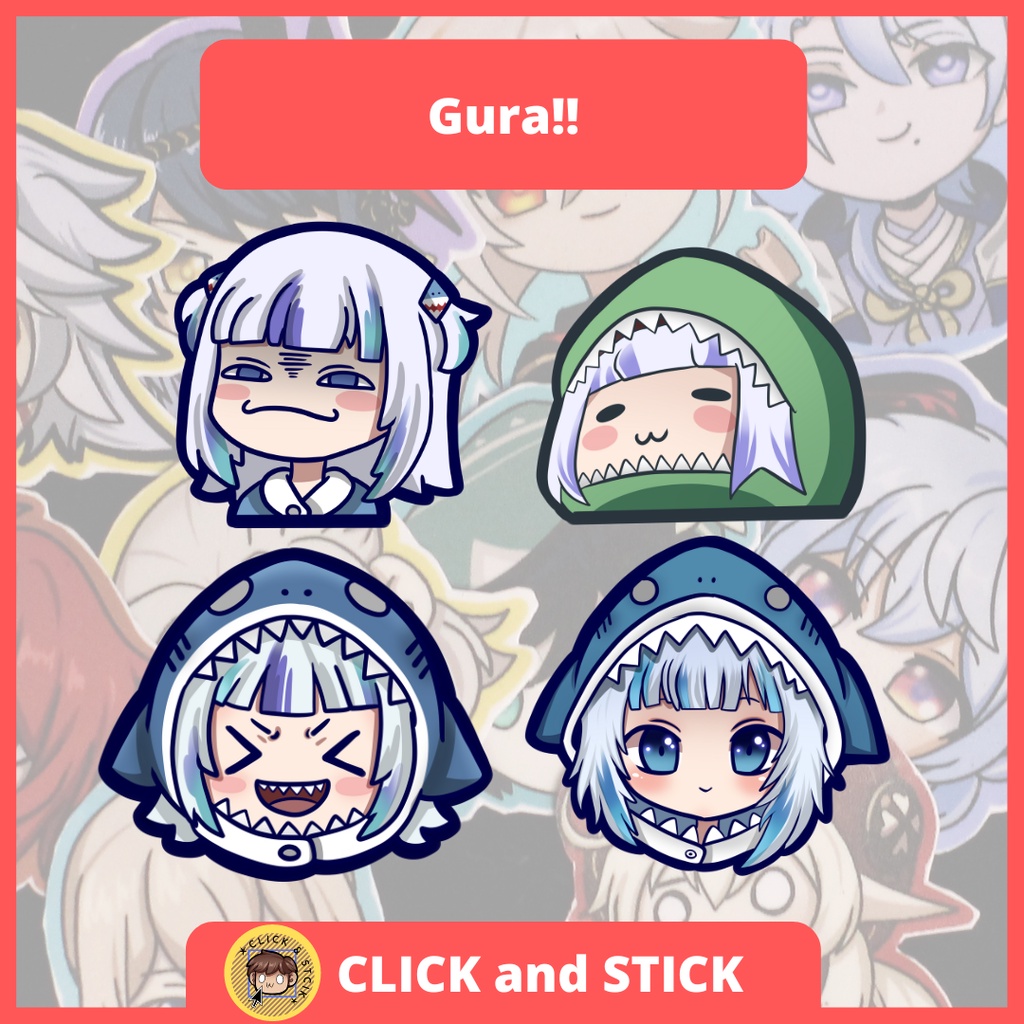 Gawr Gura Waterproof sticker | Hololive merchandise | Aquaflask sticker ...