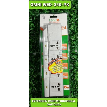 Omni 4 Gang Individual Switch Extension Cord WED-340-PK | Shopee ...