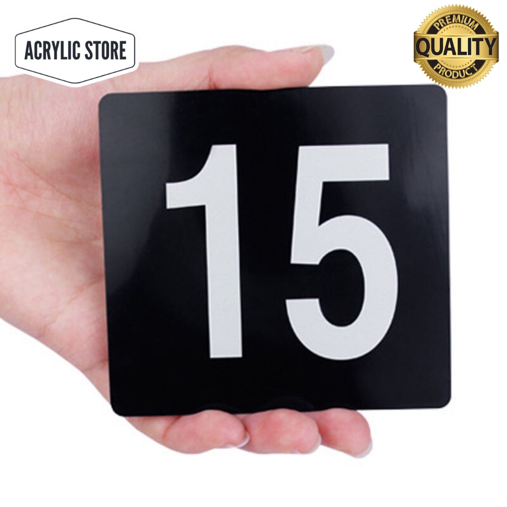 HITAM Square Black Akriik Table Number | Shopee Philippines