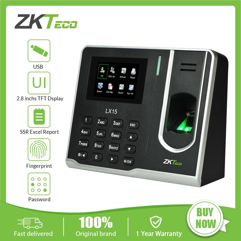 ZKTeco Fingerprint Attendance Machine Clockwork Biological Scanner ...