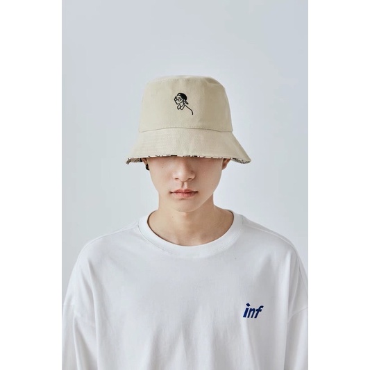 Korean style summer bucket Hat Double-sided Hat cartoonist design hat ...