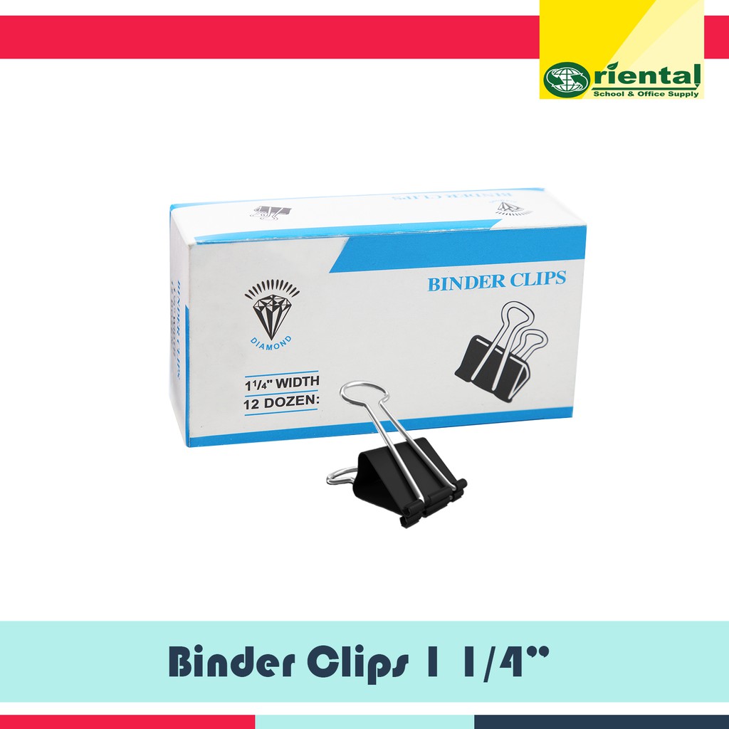 1 dozen Binder Clips 32mm - 1 1/4 inches - 12 pcs in a box - Sold per ...