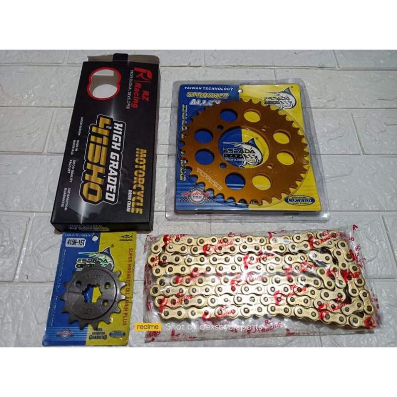 Chain set for sniper 135/mx classic 15t 415L | Shopee Philippines